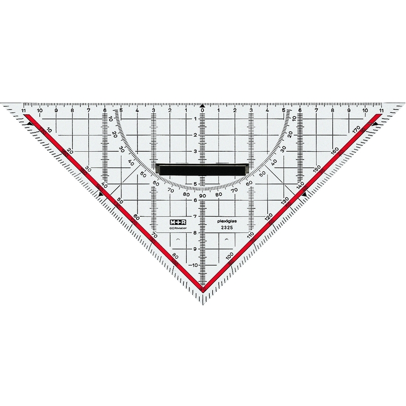 M R Geodreieck Acrylglas Hypotenuse 250 Mm Glasklar 2325 0100 Bei